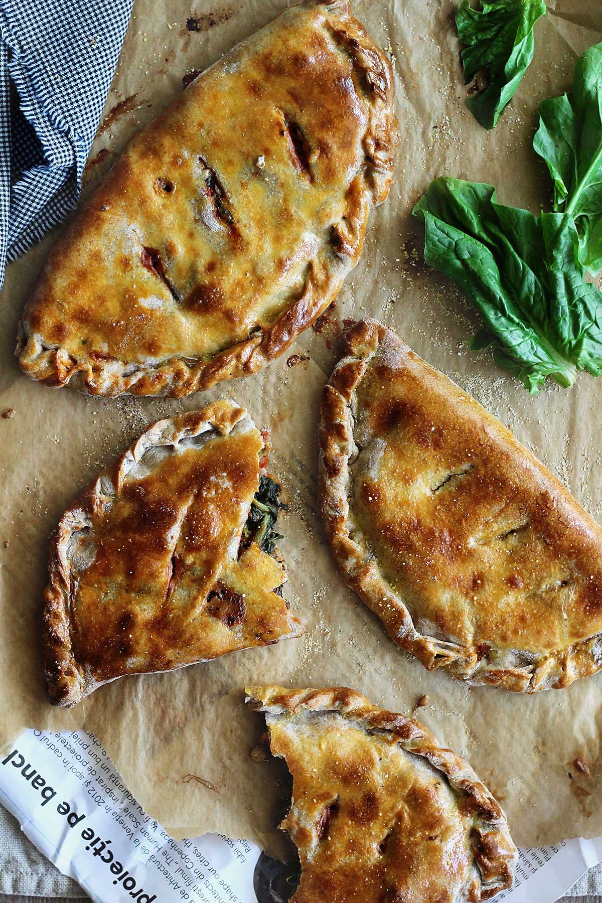 Spinach and Goat Cheese Calzone | Homemade Calzone Recipe