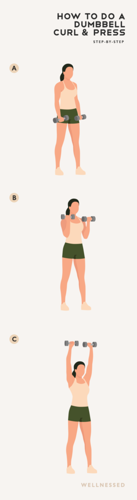 How to Do a Dumbbell Curl & Press | Illustrated Exercise Guide